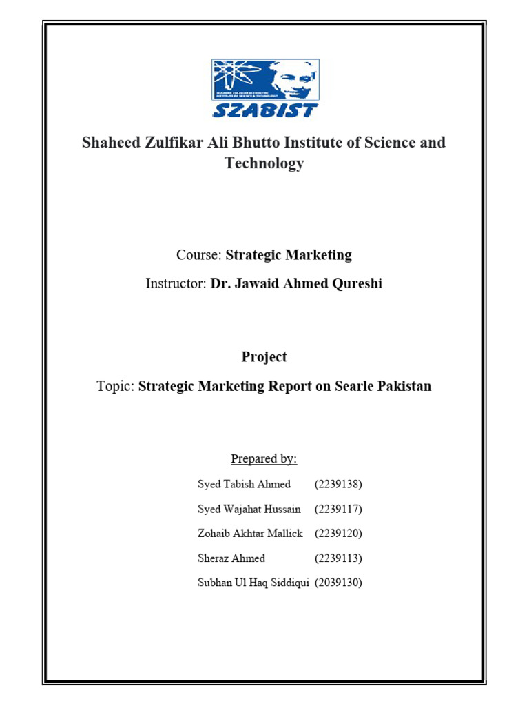 Searle Pakistan SM Final Project | PDF | Pricing | Brand