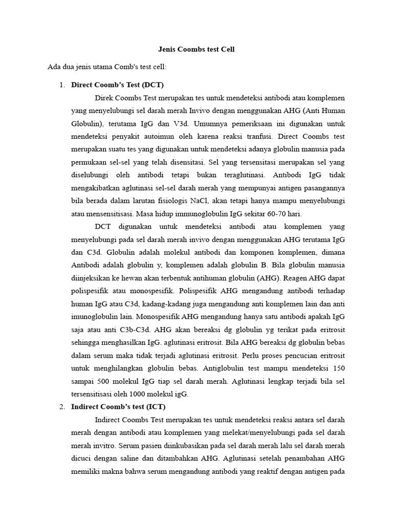 Jenis & Metode Coombs Control Cell | PDF