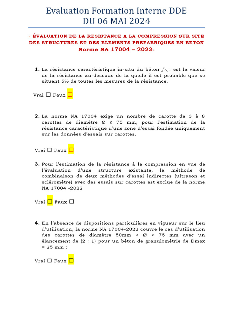 Évaluation selon la norme NA 17004 | PDF | Technologie et ingénierie