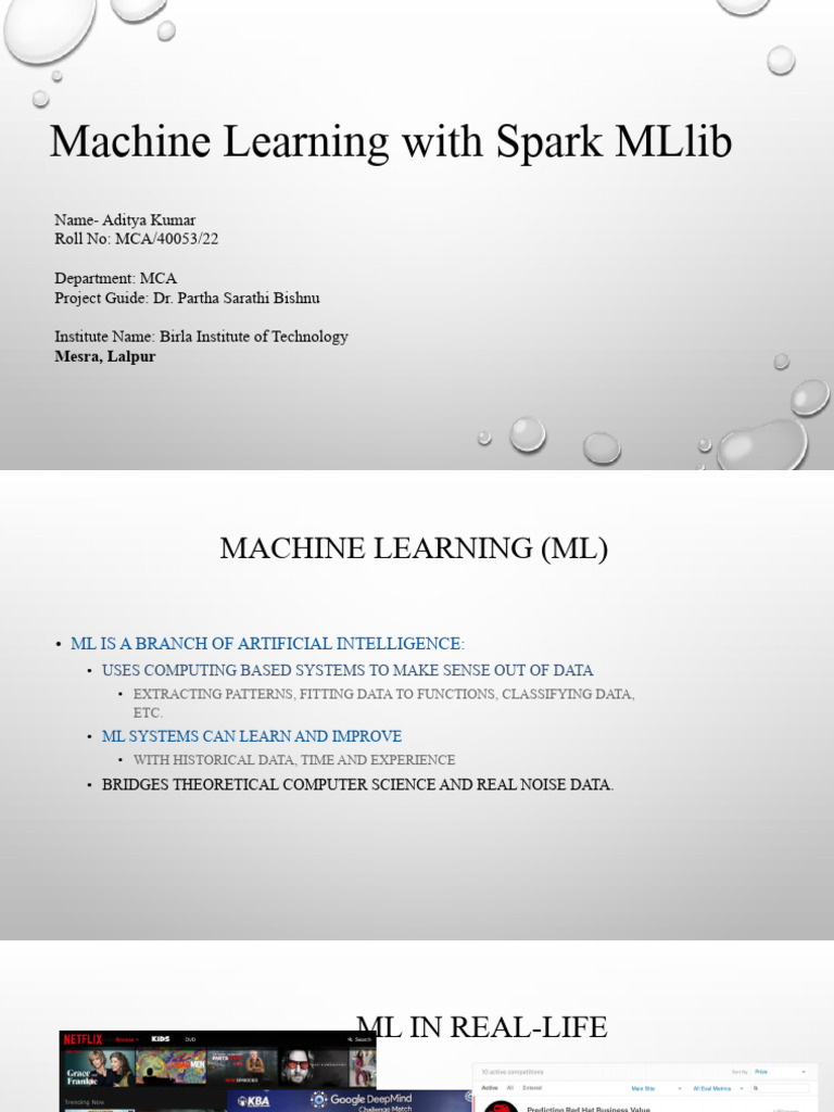 Machine Learning Spark ML | PDF | Machine Learning | Computational Neuroscience