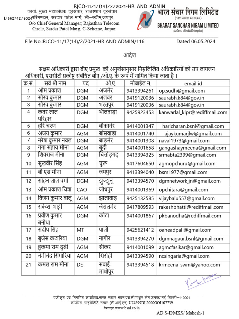 DLO List of Raj | PDF