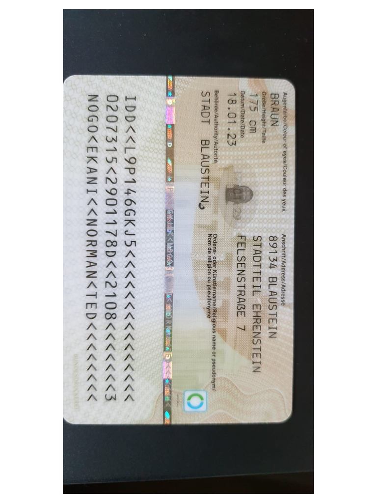 Ausweis Hinten | PDF