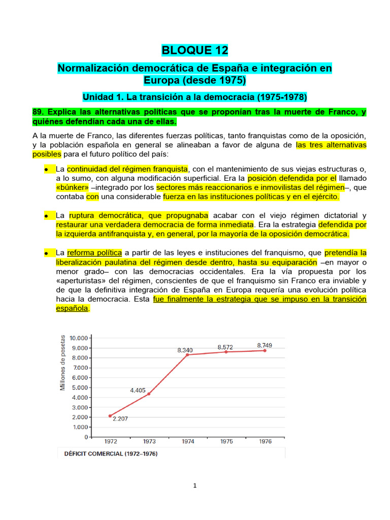 Estándares y Definiciones BLOQUE 12 Destacado | PDF | España | España franquista