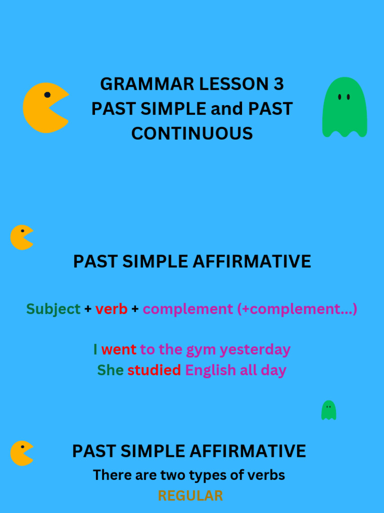 SUMMARYGRAMMAR LESSON 3 PAST SIMPLE and PAST CONTINUOUS | PDF | Verb | Syntax