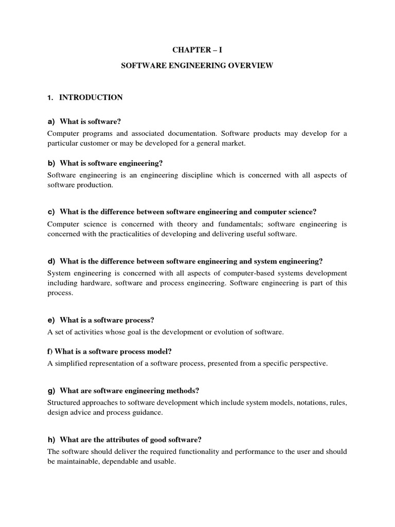 SE-Chapter-1 Software Engineering Overview | PDF | Systems Engineering ...