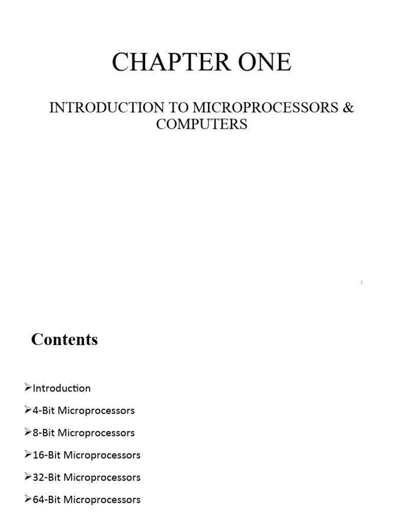 Microprossor Chapter 1 | PDF | Central Processing Unit | Microprocessor