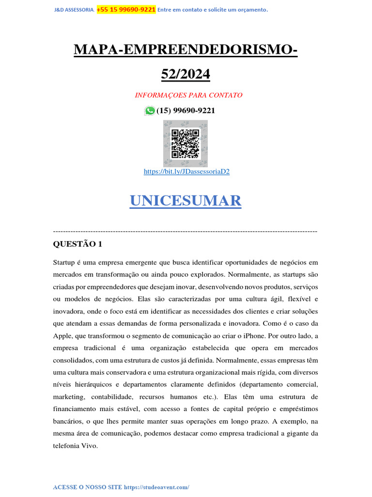 Mapa Empreendedorismo 52 2024 | PDF | Empresa Startup | Microempresas e Empreendedores