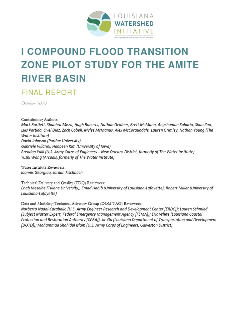 Compound Flood Transition Zone Pilot Study for the Amite River Basin ...