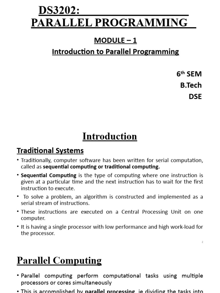 Parallel Programming Module 1 Pdf Multi Core Processor Parallel Computing 5137