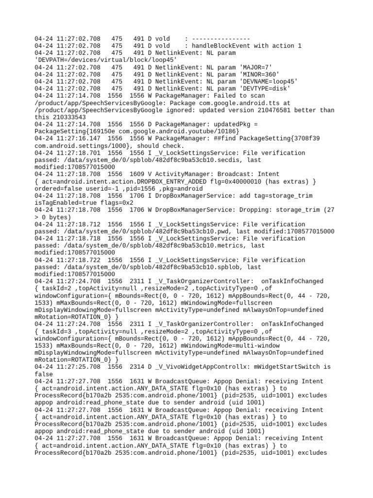 Log | PDF | Computer Science | Operating System Technology