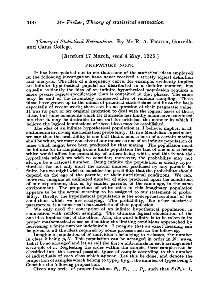 fisher_pcps_22_700_25 | PDF | Estimation Theory | Errors And Residuals
