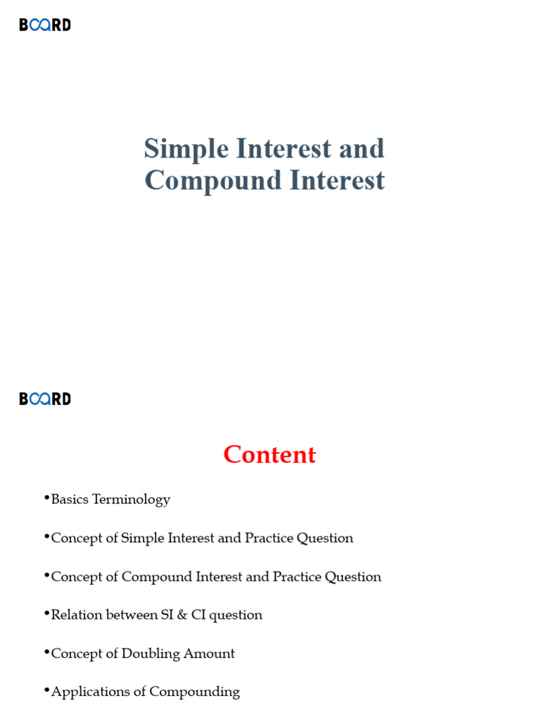 Simple Interest and Compound Interest | PDF | Interest | Compound Interest