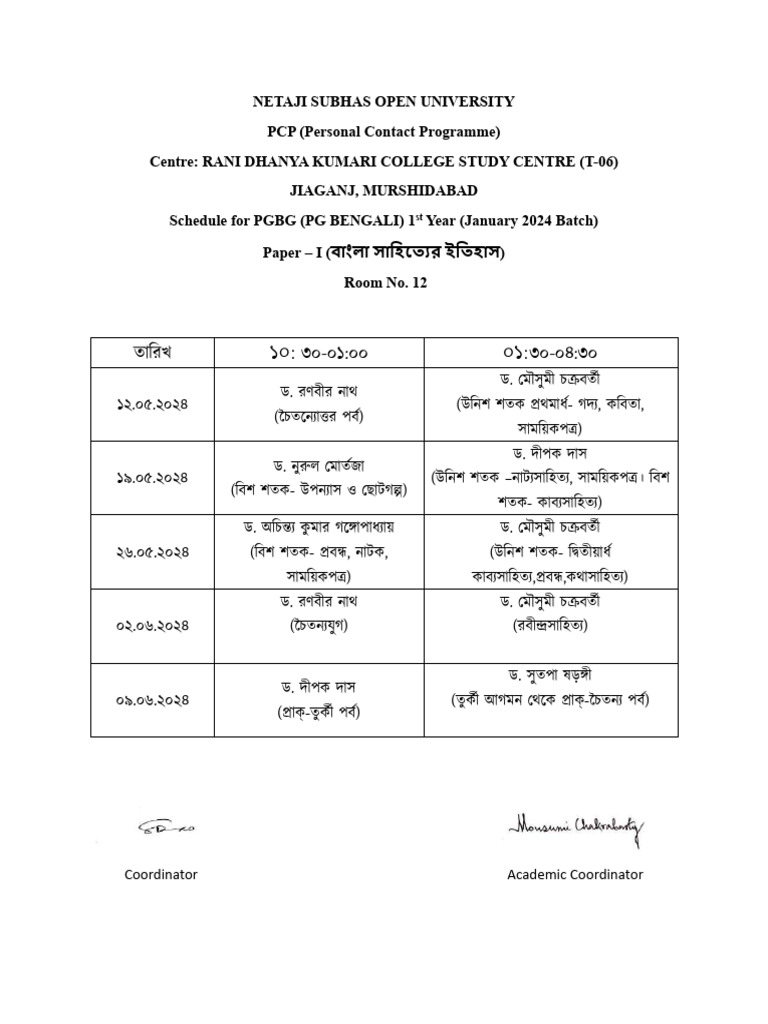 PGBG PCP Paper I January 2024 Batch RANI DHANYA KUMARI COLLEGE | PDF