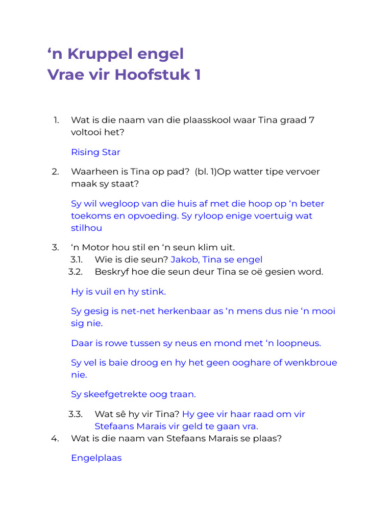 N Kruppel Engel Q&A | PDF