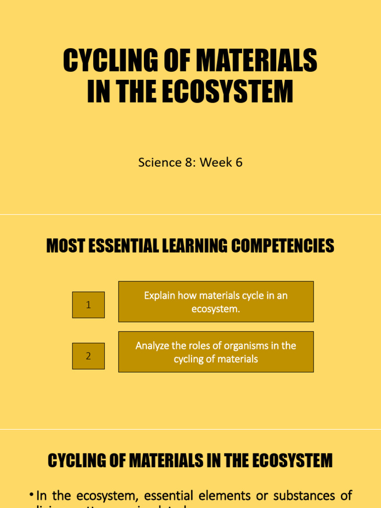 Q4.-L6-Cycling-of-Materials-in-the-Ecosystem (1) | PDF | Ecosystem | Water Cycle