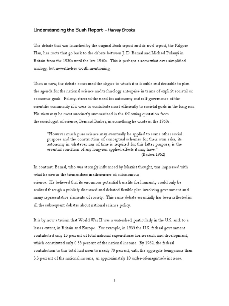 Brooks (1995) Understanding The Bush Report | PDF | Science | Scientist