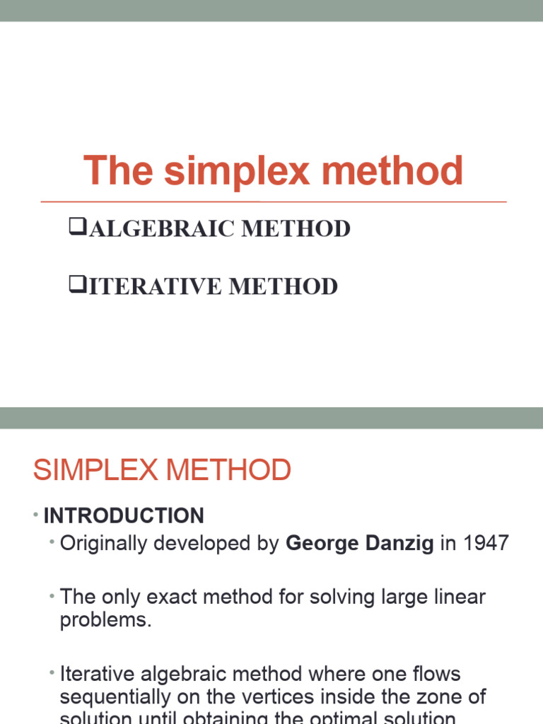 Understanding the Simplex Method | PDF | Mathematical Optimization | Linear Programming