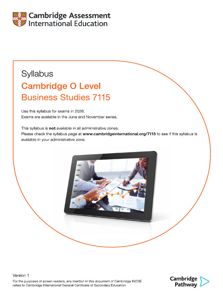 Cambridge OL Business Studies 2026 Syllabus | PDF