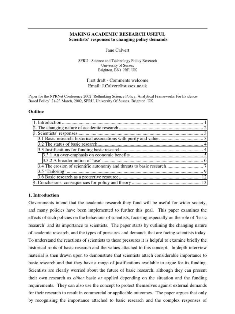 Calvert 2002 - Academic Research | PDF | Scientist | Science
