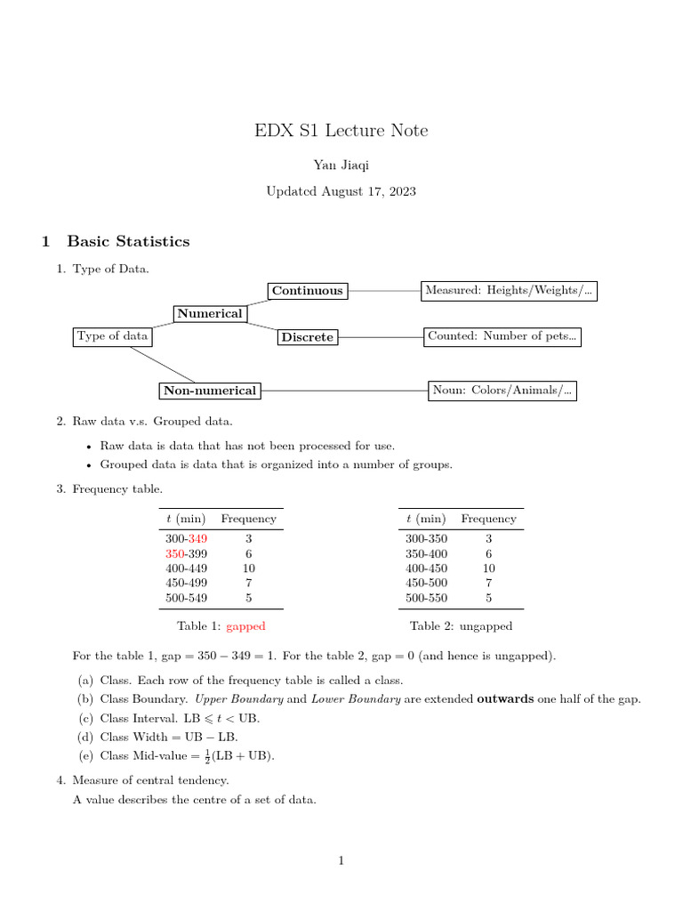 S1_L1 | PDF | Applied Mathematics | Statistics