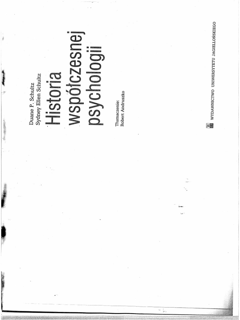 Historia Współczesnej Psychologii, Duane P.schultz | PDF