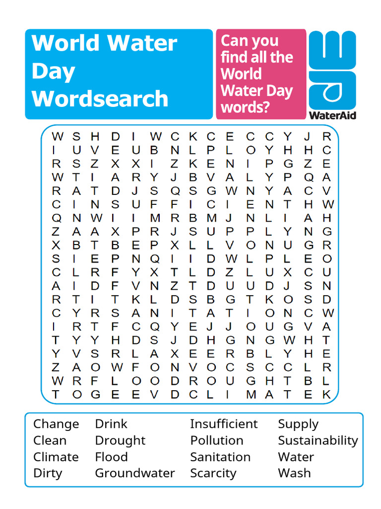 World Water Day Wordsearch | PDF