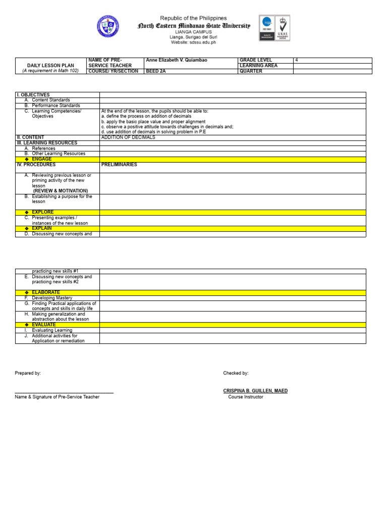 Deped Lesson Plan Format | PDF | Career & Growth