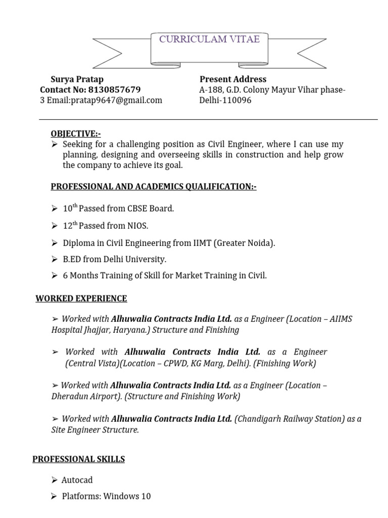 Resume SURYA PRATAP | PDF