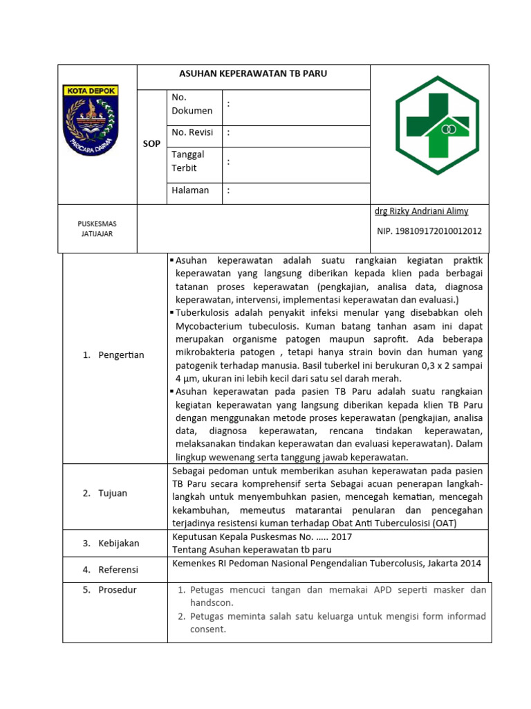 Sop Askep TB Paru | PDF