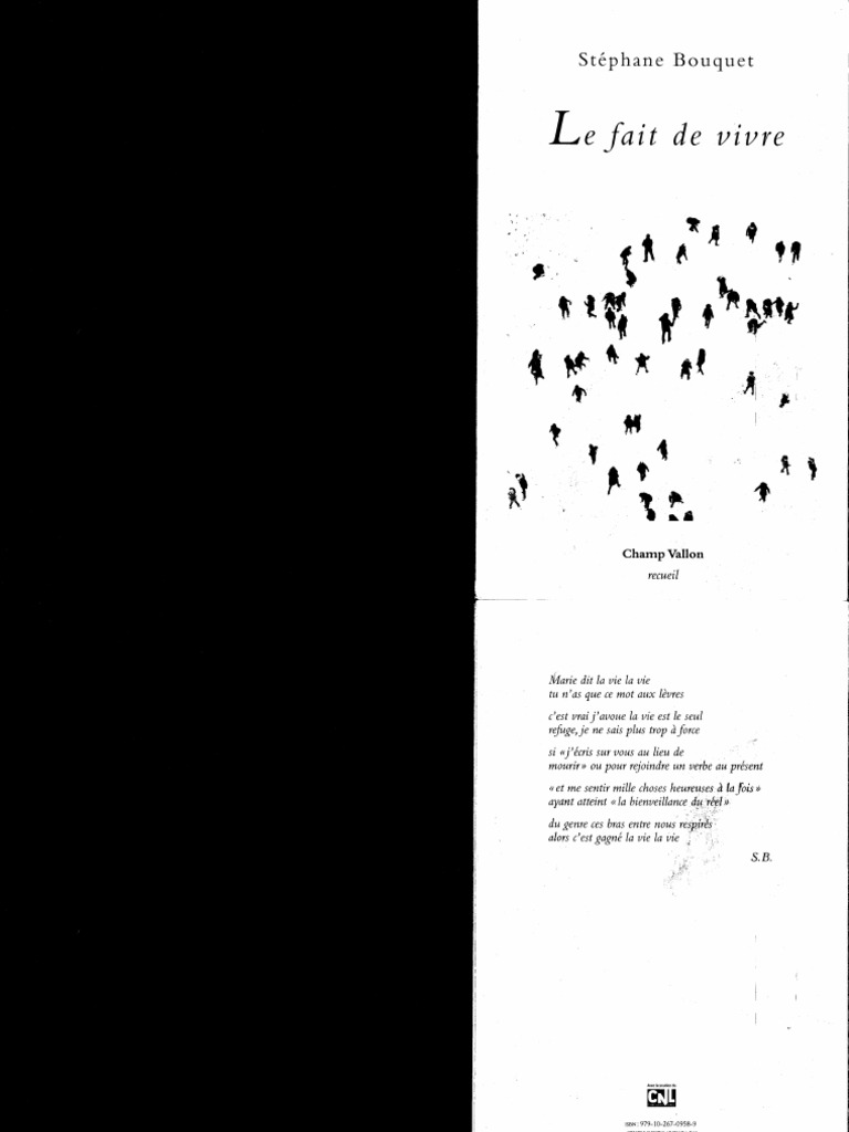 Stéphane Bouquet, Le Fait de Vivre | PDF