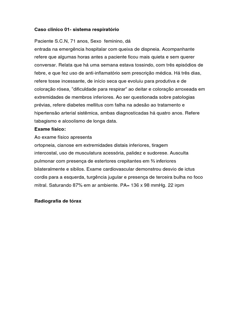 Dispneia e Ortopneia em Paciente Idosa | PDF | Hipertensão ...