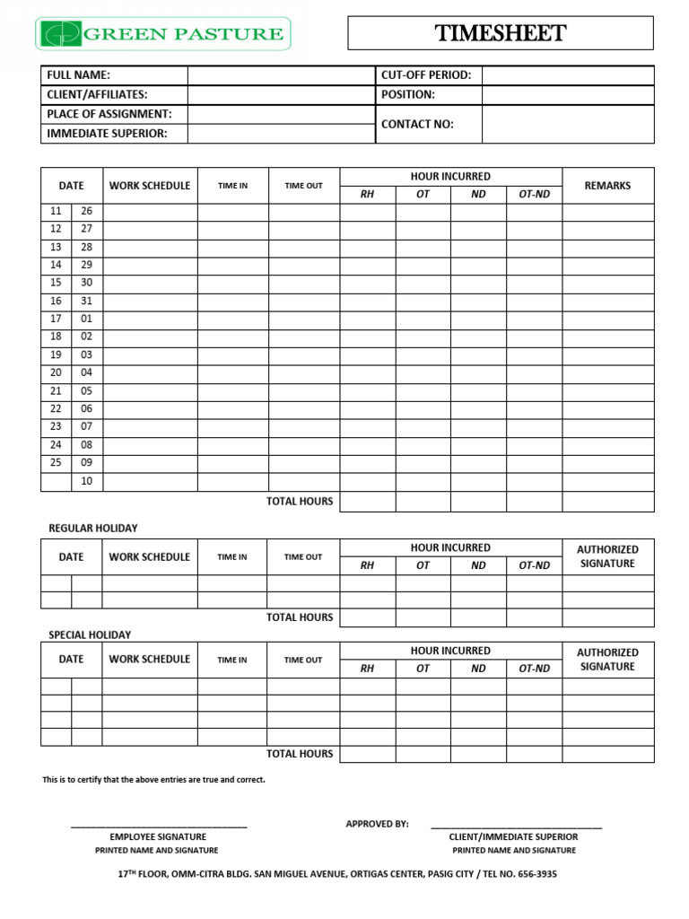 (Converge) Timesheet - Gp | PDF