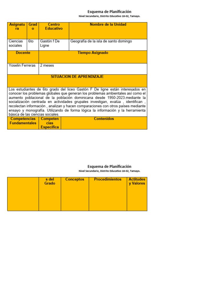 Planificacion de 6to | PDF