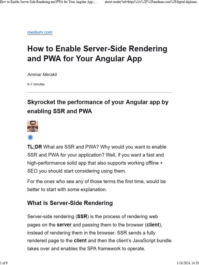 ssr pwa | PDF | Web Application | World Wide Web