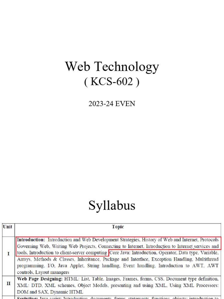 KCS-602 Lecture01 Cse | PDF | World Wide Web | Internet & Web