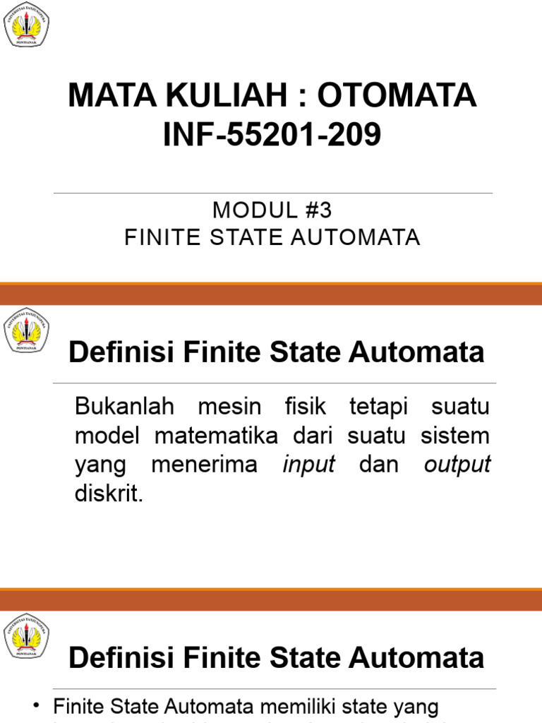 03 - Modul #3 - Finite State Automata | PDF