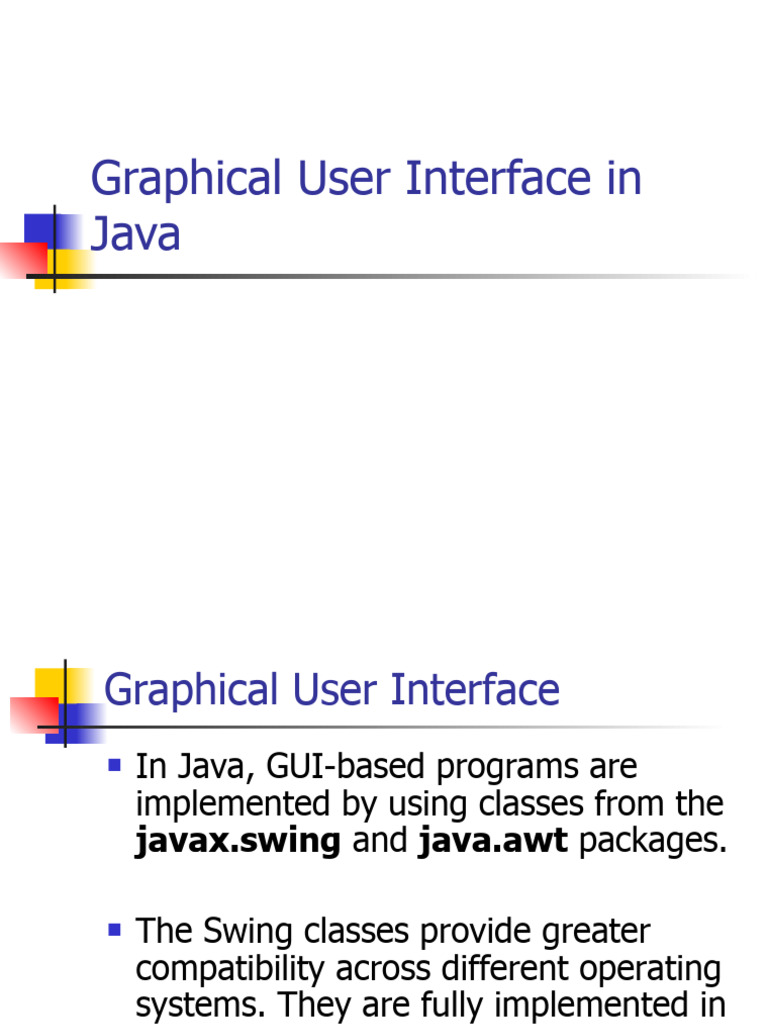 GUI in JAVA | Download Free PDF | Inheritance (Object Oriented Programming) | Class (Computer ...