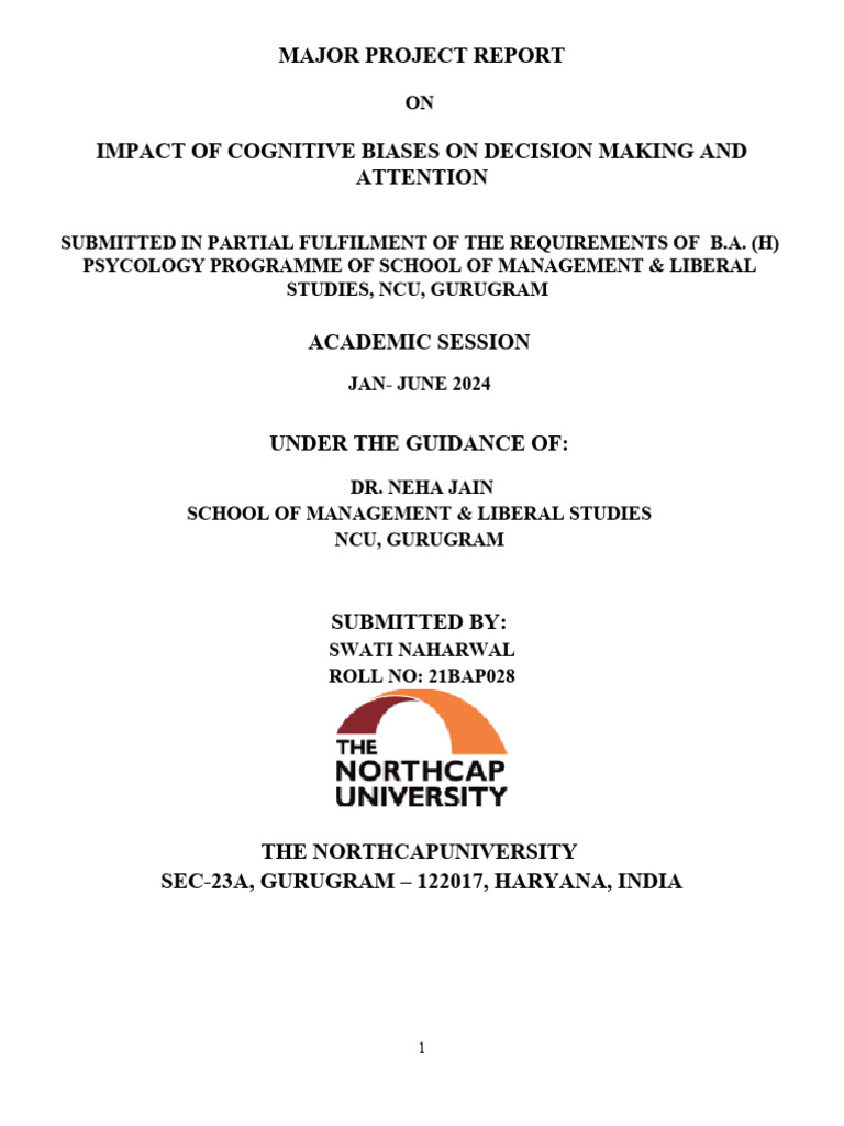 Major Project Final | PDF | Decision Making | Risk