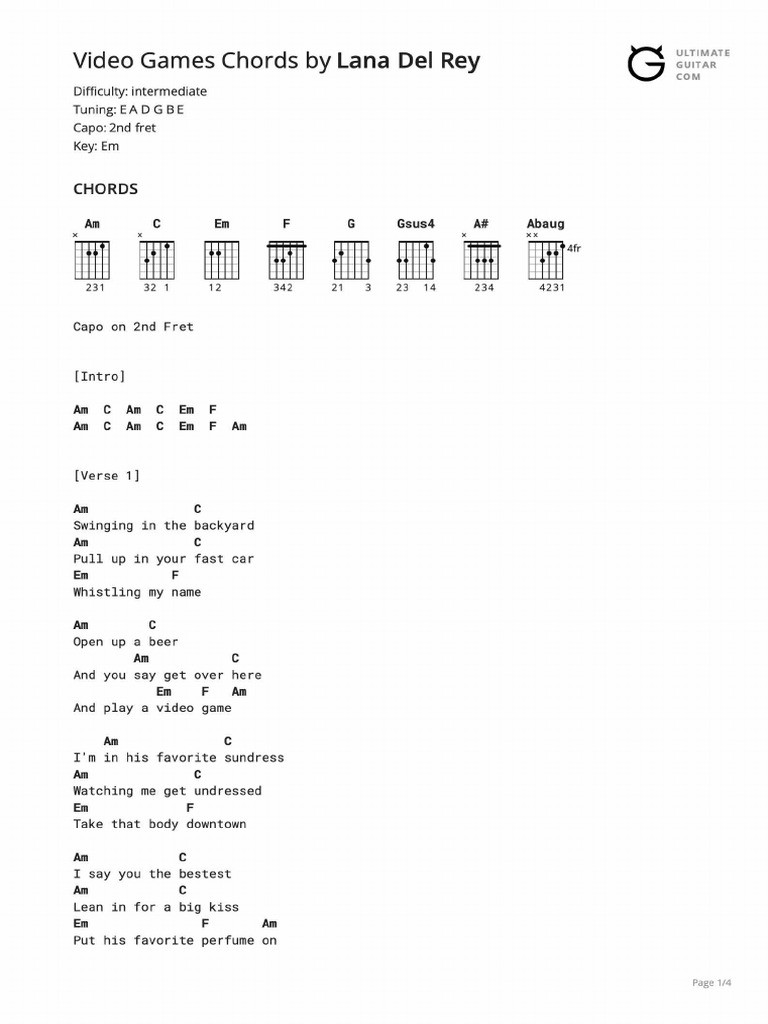 Video Games Chords | PDF