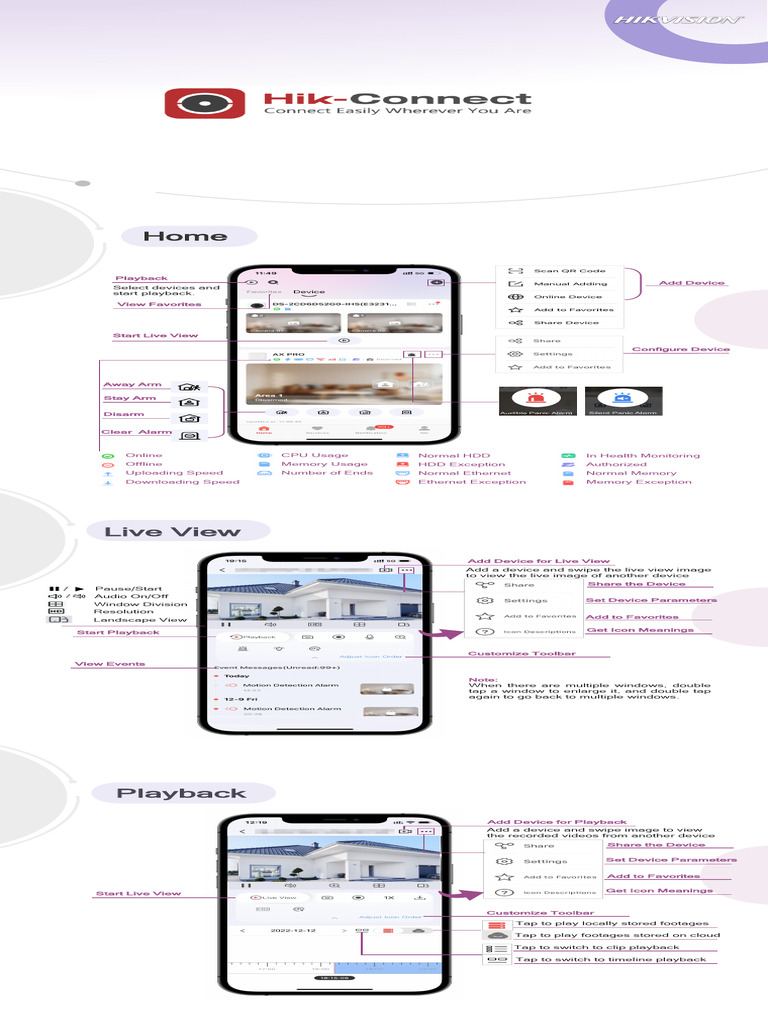 Hik-Connect Mobile Client - Quick Start Guide - 5.0 | PDF | Online And Offline | Multimedia