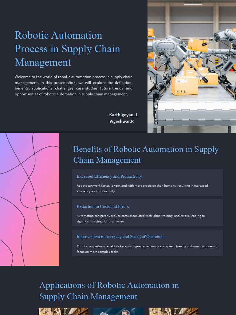 Robotic Automation Process In Supply Chain Management Download Free Pdf Automation Robotics