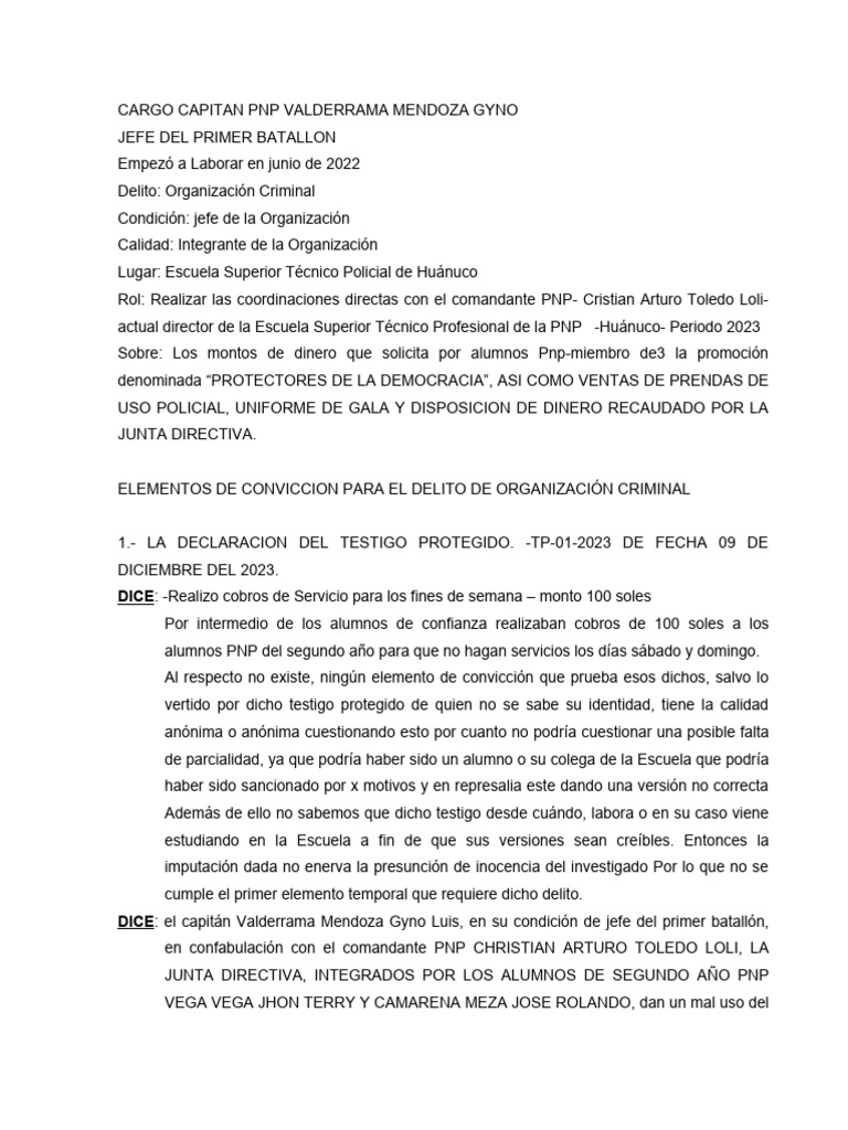 Defensa Conjunta Gyno Valderrama | PDF | Policía | Soborno