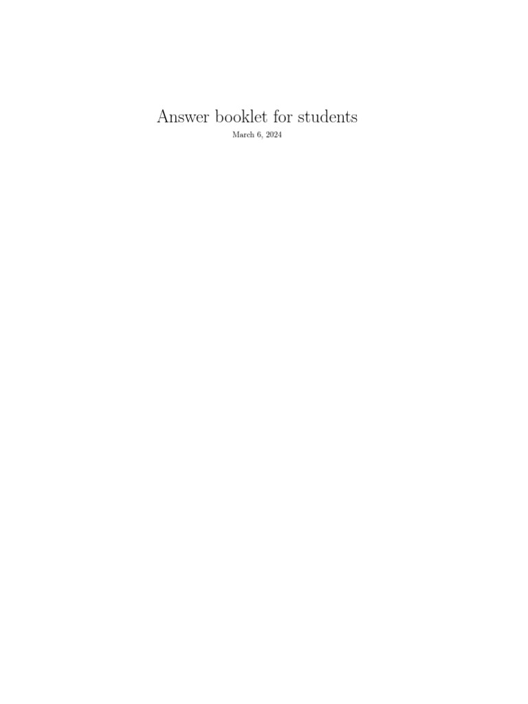 UDL Answer Booklet Students | PDF | Normal Distribution | Least Squares