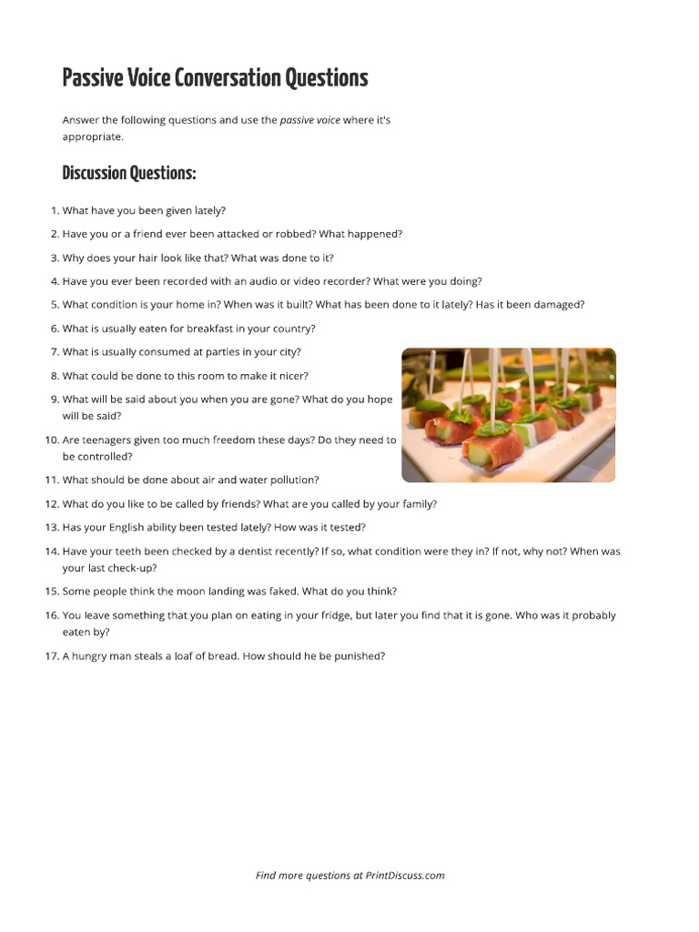 Passive Voice Questions | PDF