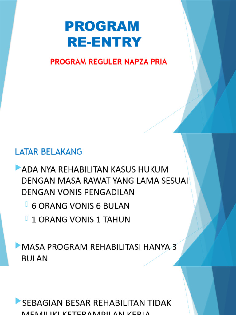 Program Re-Entry NAPZA Pria | PDF | Kesehatan Holistik