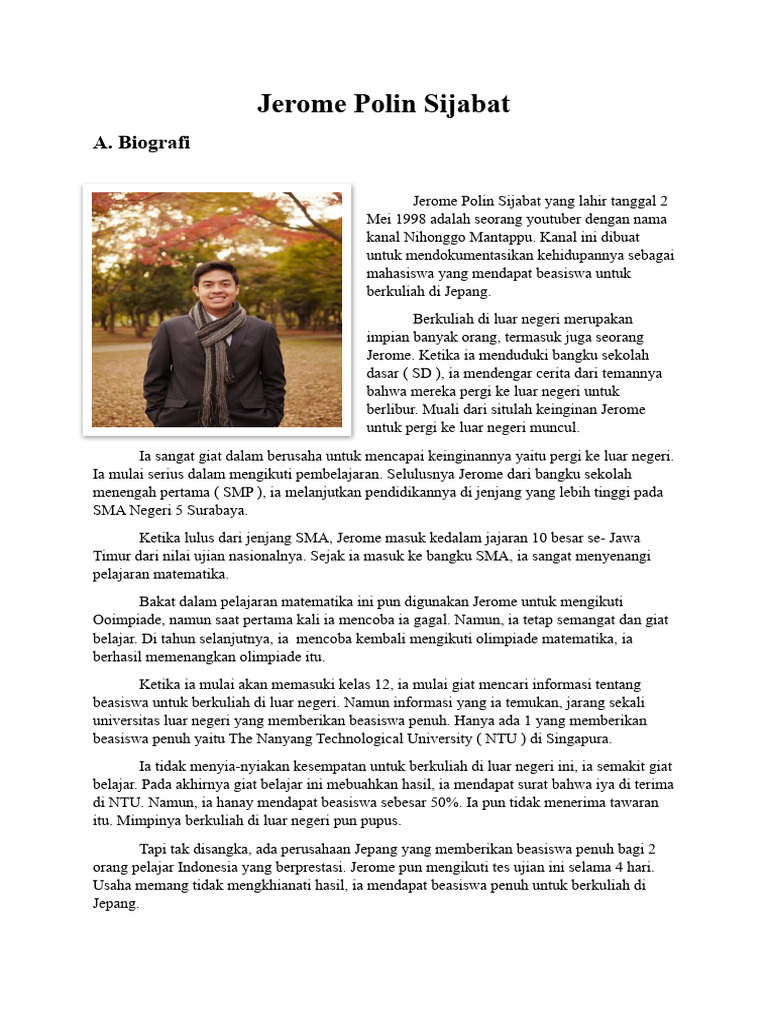 Biografi Jerome Polin | PDF