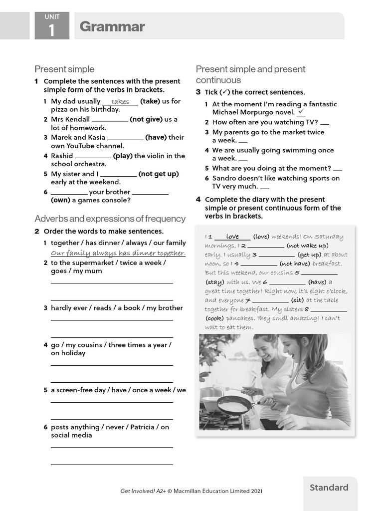 GI A2PLUS U1 Grammar Standard | PDF | Syntax | Grammar