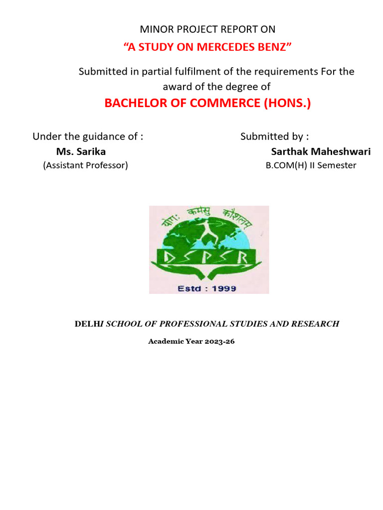 Sarthak Minor Project (1) | PDF