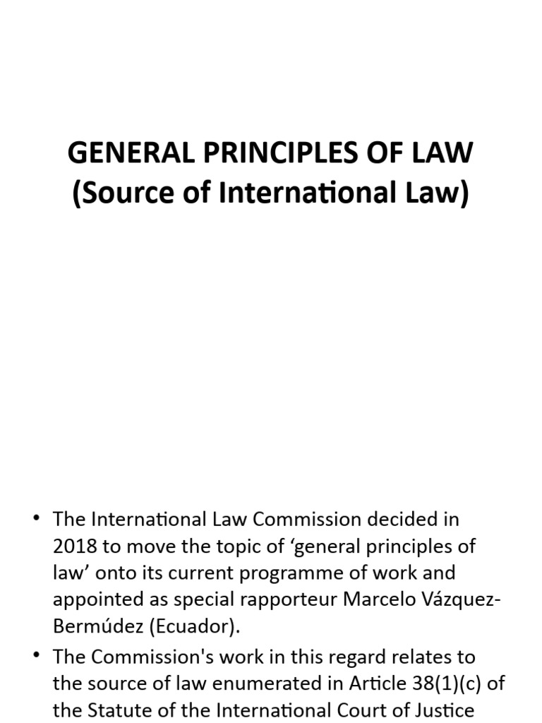 General Principles of Law | PDF | International Law | International ...