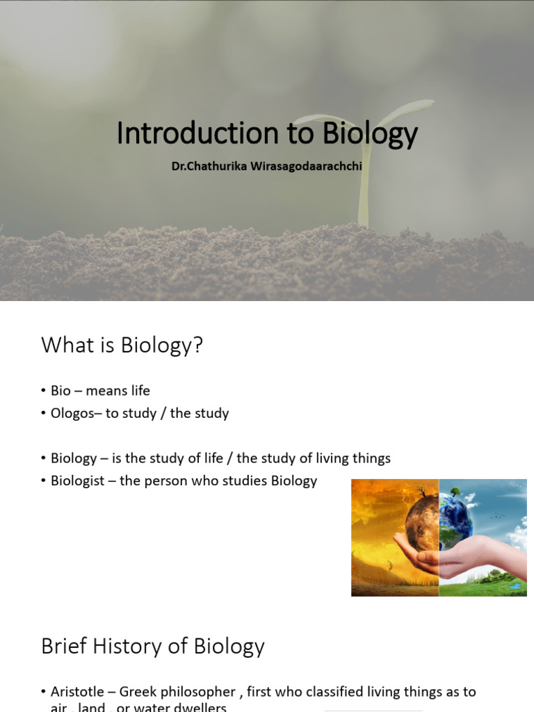 Lec 1-Introduction To Biology | Download Free PDF | Biology | Life